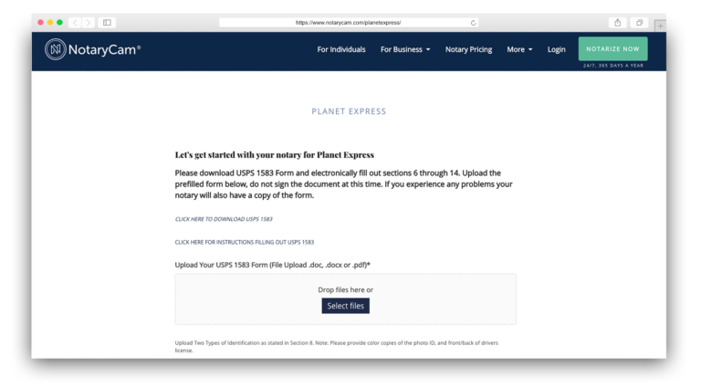 U.S. Postal Service Form 1583 • Planet Express